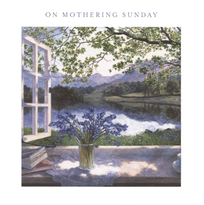 Bluebell Lake Mothering Sunday card by Stephen Darbishire, a view of ...
