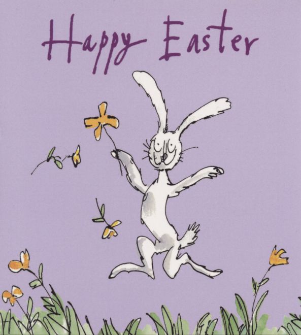 Happy Bunny - PACK OF 5 SMALL EASTER CARDS illustrated by Quentin Blake ...