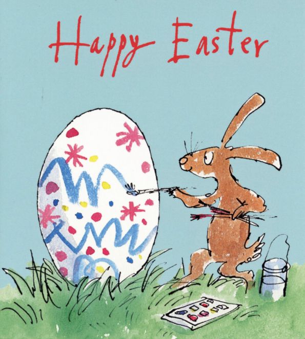 Painting Eggs - PACK OF 5 SMALL EASTER CARDS illustrated by Quentin ...